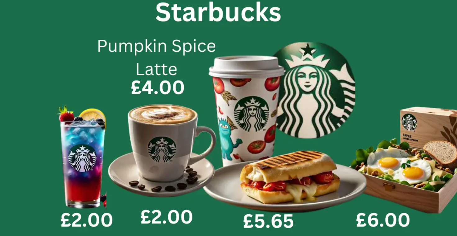 Starbucks Menu Prices UK